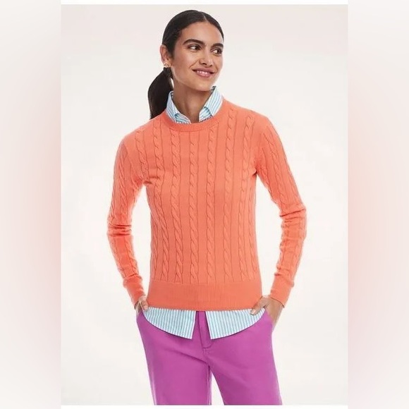Brooks Brothers | Sweaters | Italian Mercerized Orange Cotton Cable ...
